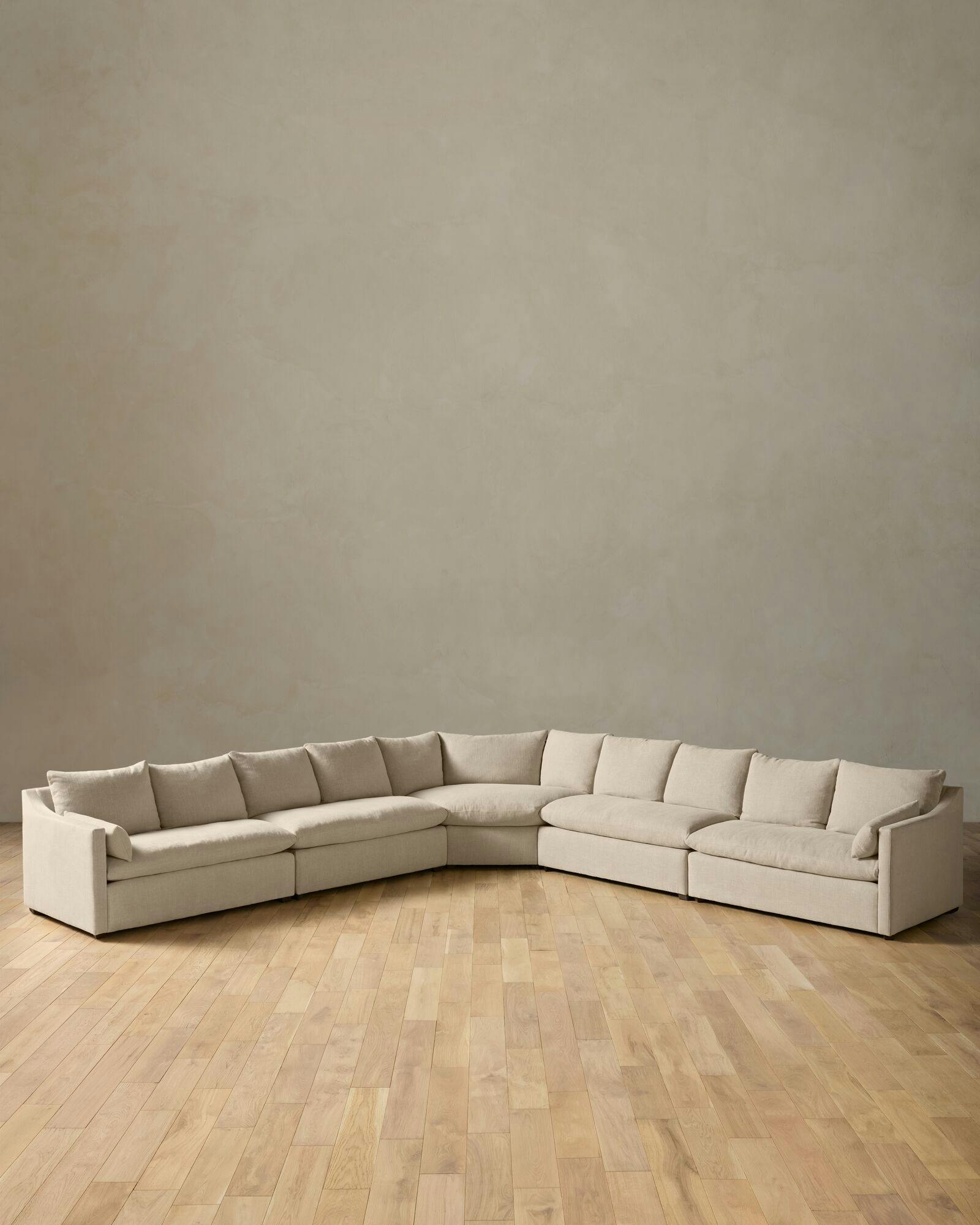 Leighton Slope Arm 5-Piece Grand Wedge Sectional | Joon Loloi